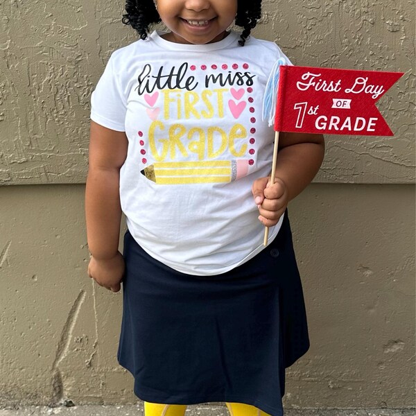 Little Miss First Grade SVG, Back to School SVG, Grade Level Crew Shirt ...