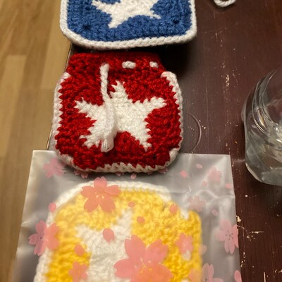 Crochet Drawstring Star Pouch - Etsy