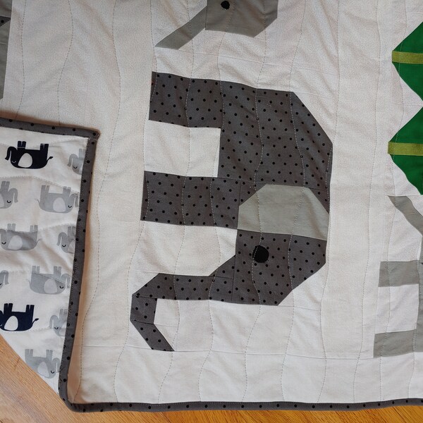 Elephant Parade Quilt Pattern, PDF, Instant Download, Modern Patchwork ...
