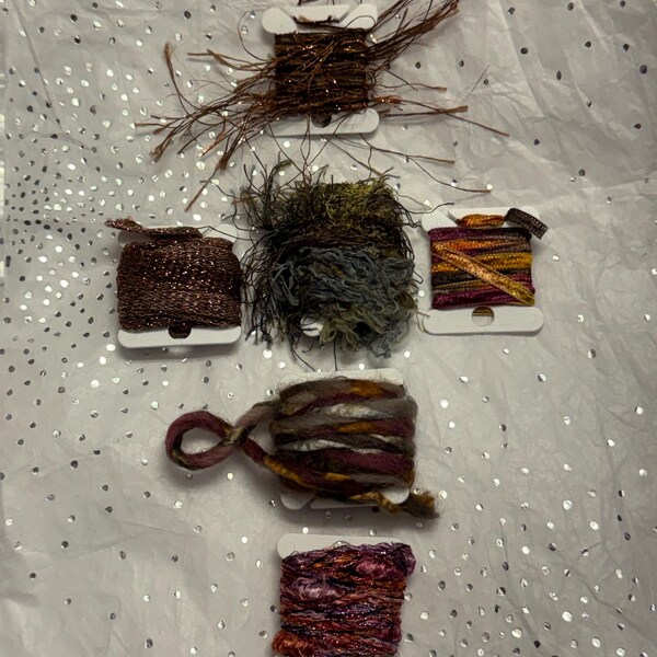 Dryad Elements 12yd 6x2 Autumn Art Yarn Bundle . Collage Fibers Wall ...