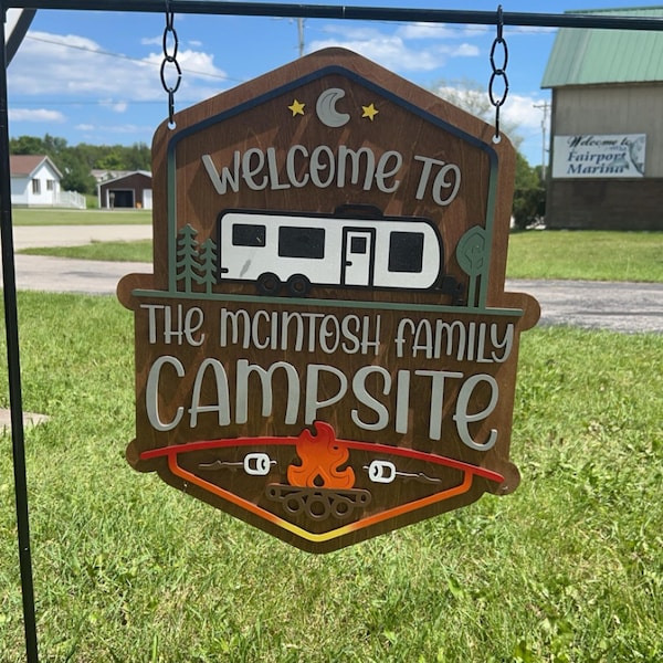 Welcome to Our Campsite | Personalized Camping Sign | Family Name ...