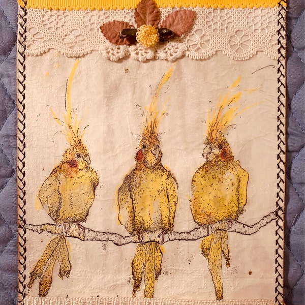4 Individual Exotic Yellow Birds Decoupage Napkins. Tropical Bird Paper ...