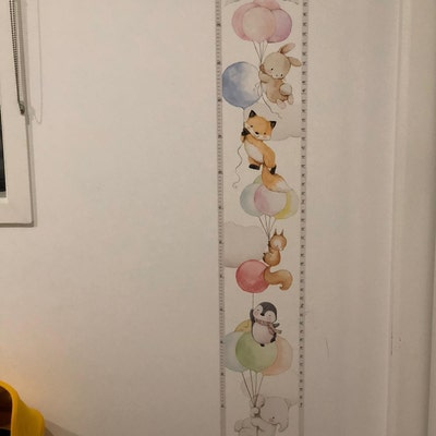 Personalized Growth Chart Sticker, BALLOONS With ANIMALS, Nursery ...