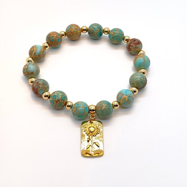 1x Gold Flower Charms, Wild Flower Pendant, Dainty Flower Charm, Sun ...