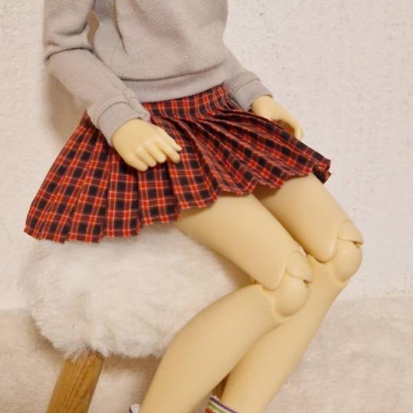 Accordion Mini Short Checkered Skirt for Pullip, Blythe, Obitsu 24/26 ...