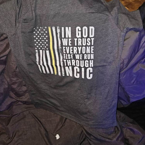 911 Dispatcher Shirt Thin Gold Line Shirts 911 Operator Tshirt ...