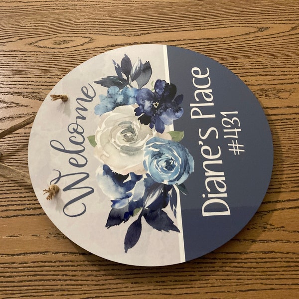 Personalized Round Door Sign for Assisted or Senior Living Apartment ...