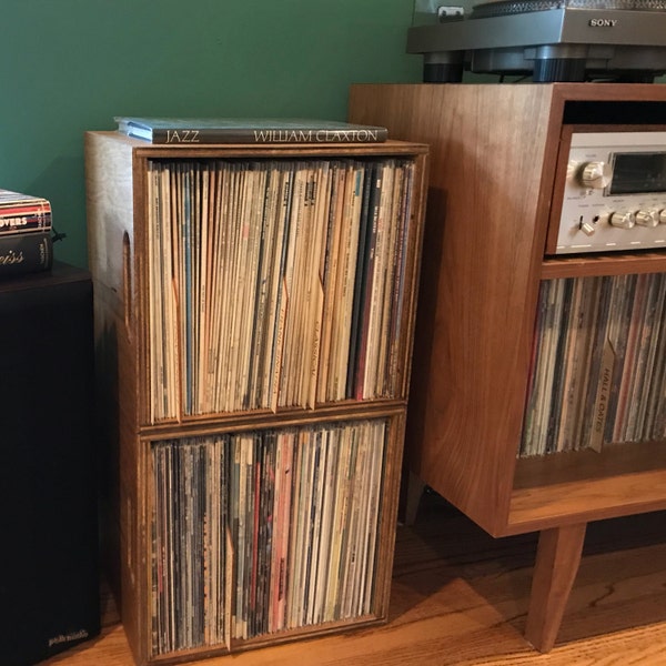 Vinyl Record Storage Cube - Vinyl LP Crate - for Vinyl LP Storage and ...