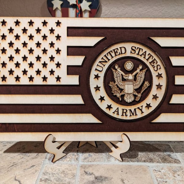 Laser Cut Layered Army Flag, SVG, DXF, Digital Download, Diode Lasers ...