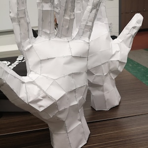 Hand- Low Poly Pdf 3D Papercraft Template, Low Poly DIY Paper Sculpture ...