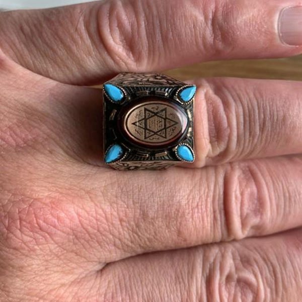 Silver Seal of Solomon Ring, Silver Handmade Ring, Solomon's Seal Ring ...