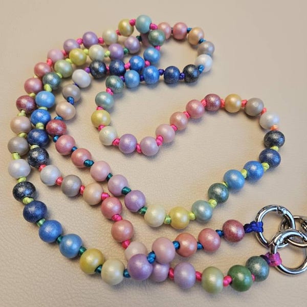 Boho Crossbody Cell Phone Chain Cell Phone Strap Keychain Pearl ...