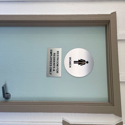 Gender Neutral Toilet Bathroom Sign Binary Signage Simple - Etsy