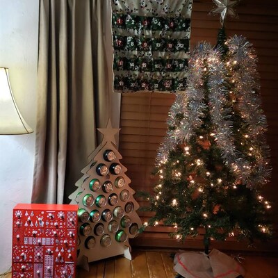 Beer Can Advent Calendar Tipsy Tree Wood Beer Can Tree Canned Beer Tree ...