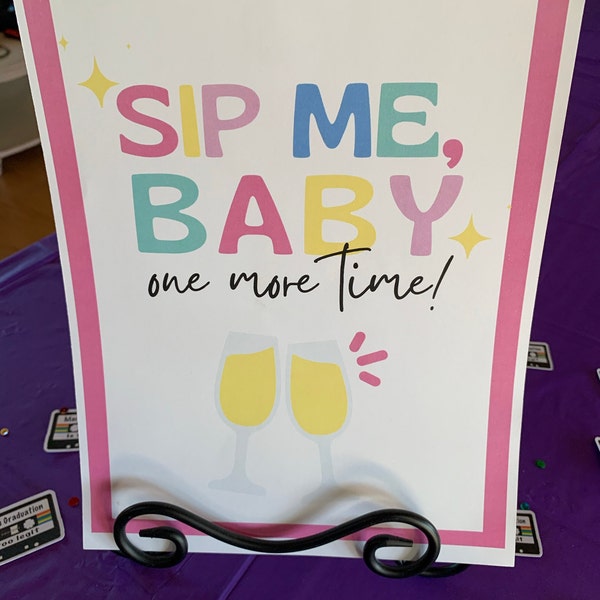 90s Party Printable Drink Table Sign Decor for Retro 90s Hen Party or ...