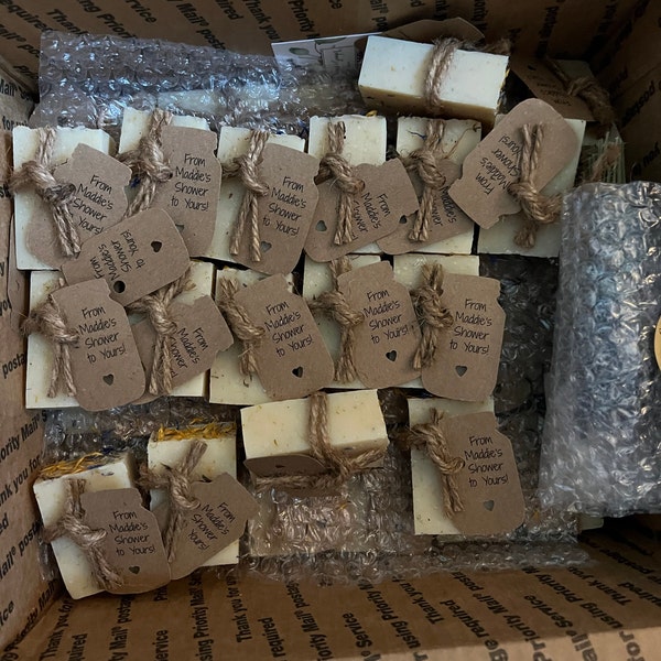 Lavender Soap Bridal Shower Favors: Rustic Twine, Personalized Tag - Etsy