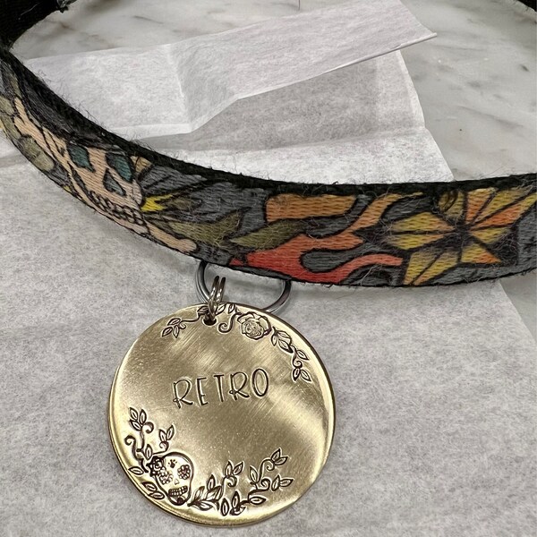 Wild & Beautiful Handstamped Hexagon Pet ID Tag Personalized Pet/dog ID ...