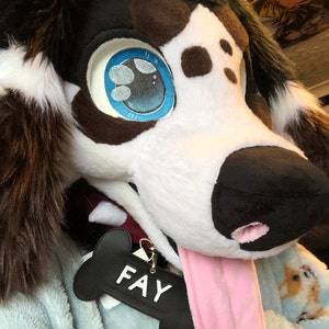 Vegan Leather Fursuit Collar Name Tag Furry Name Tag Con - Etsy