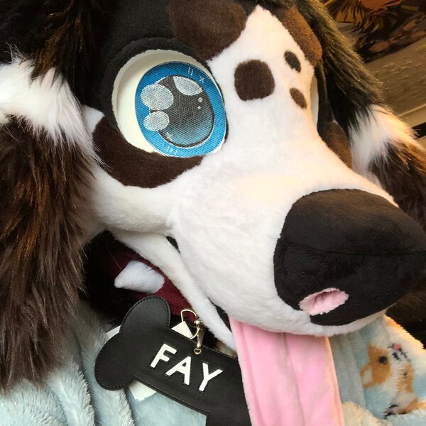 Vegan Leather Fursuit Collar Name Tag, Furry Name Tag, Con Badge ...