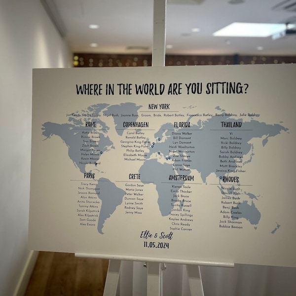 Disney Theme Wedding Table Plan, Seating Chart - Disney Character ...