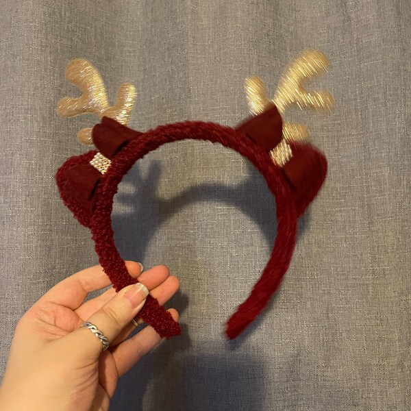Christmas Headband, Reindeer Hair Accessories, Red Headband, Red ...