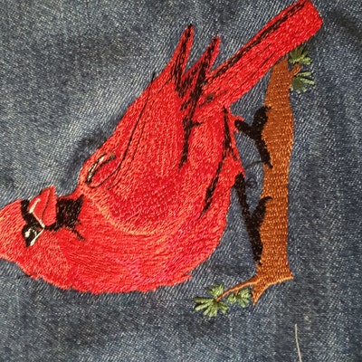 Red Cardinal Bird Machine Embroidery Design - Etsy