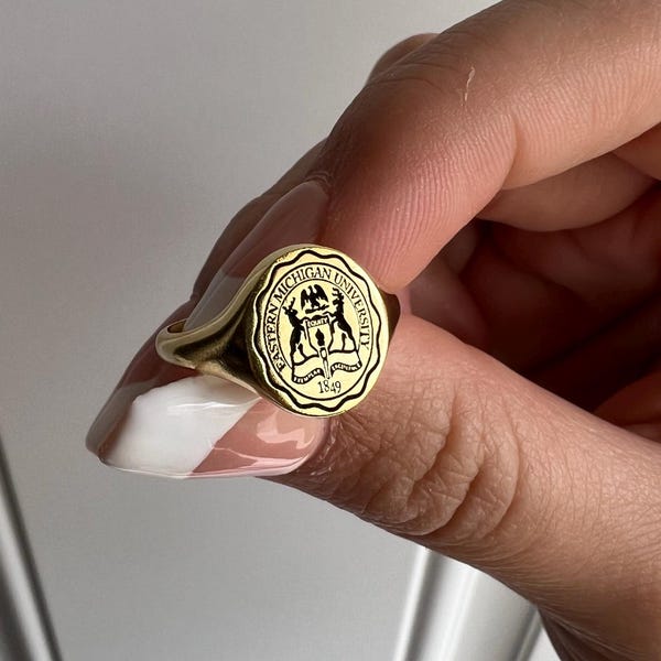 14K Solid Gold Monogram Ring,dainty Initial Ring,custom Statement Name Ring,personalized Gift ...