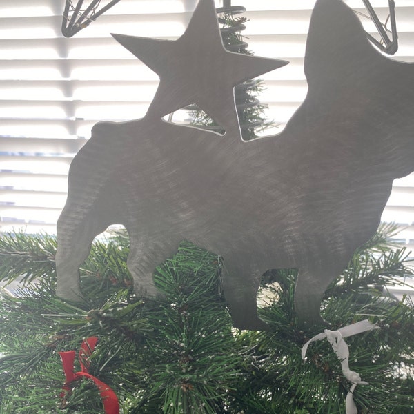 French Bulldog Star Dog Tree Topper, Holiday Decoration, Aluminum ...