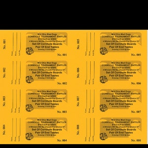 1,000 Custom Printed Raffle Tickets for Your Fundraiser. Card Stock of ...