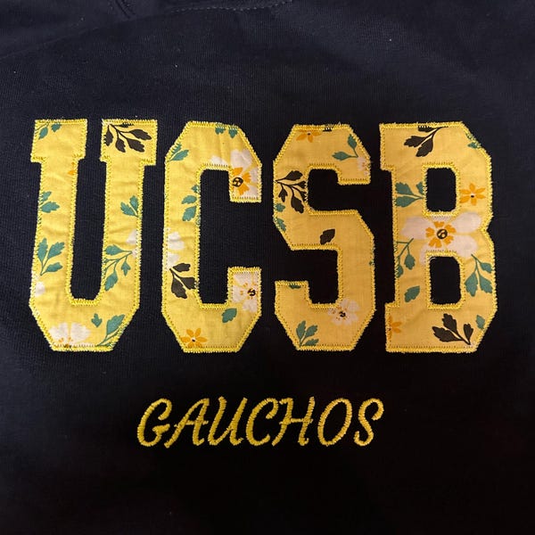 Custom College Applique Embroidered Sweatshirt, Custom College Crewneck ...