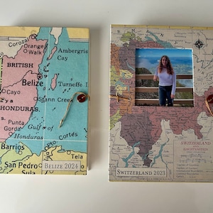 Personalized Travel Journal With Pockets and Envelopes, Choose Your Map ...
