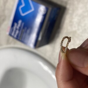 16g,18g,20g 14K Solid Gold Double Hoop Nose Ring/cartilage Hoop/conch ...