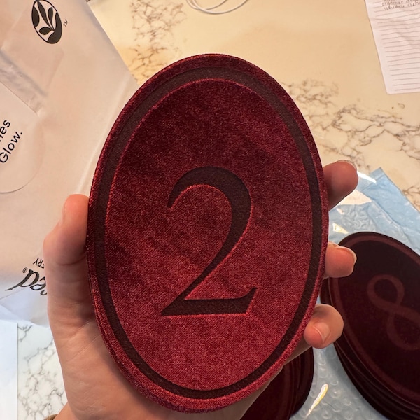 Wedding Velvet Table Numbers - Velvet Table Numbers - Table Numbers on ...