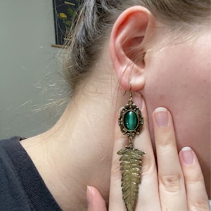 Fern Earrings Fairy Wedding Renaissance Nature Bronze Silver White ...