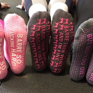 But Did You Die Sticky Barre Socks black/white - Etsy