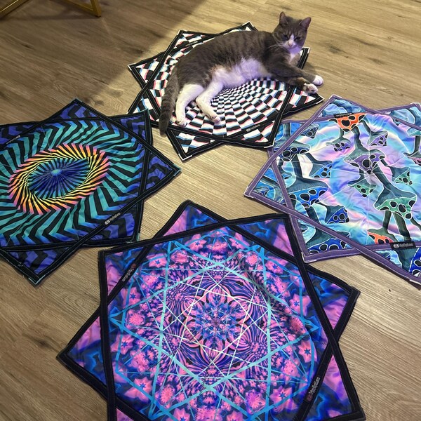 Trippy Squid Flowstar - "v2.0" UV Reactive Sacred Geometry Purple/pink ...