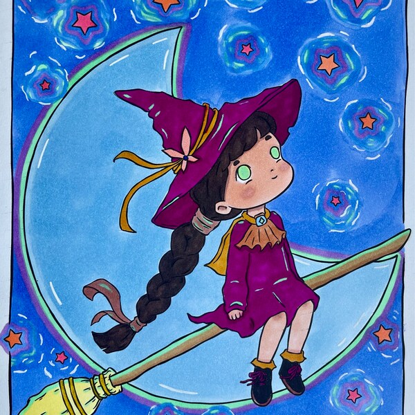 Clumsy Witch Creates Chaos Coloring Pages, Collecting Flowers, Herbs ...