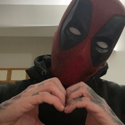 Deadpool Halfshell Costume Cosplay Mask With Screen Printed Fabric and ...