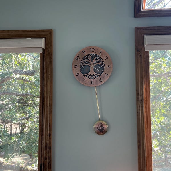 Large Brass Pendulum Wall Clock With Hares * Country Celtic Pagan ...