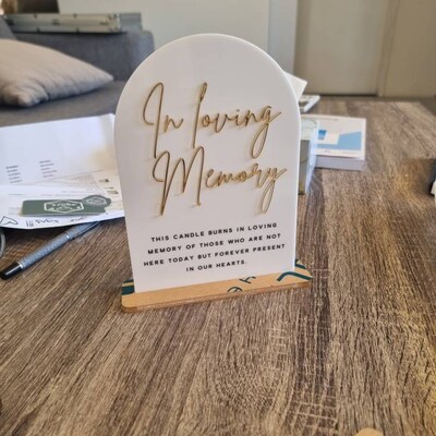 Modern Arch Acrylic in Loving Memory Sign Memorial Keepsake - Etsy