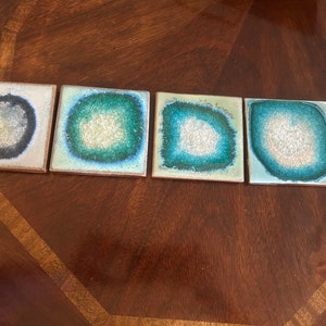 EXTRA LARGE CENTERPIECE Geode Plate Made to Order: Fused Glass Platter ...