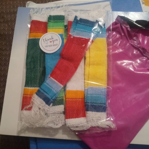 Set of 25 Mexican Serape Miniature 7"x1" Mexican Party Favors Mexican ...