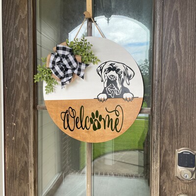 Pug Dog 18 Inch Door Hanger, Dog Welcome Sign - Etsy