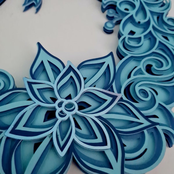 Christmas Wreath 3D Zentangle Svg Files, Multilayer Panel for Laser ...