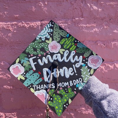 Painted Graduation Cap Custom Graduation Cap Topper Cactus Graduation ...