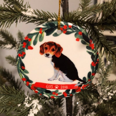 Beagle Ornament Pet Gift Dog Ornament Personalized Beagle Christmas ...
