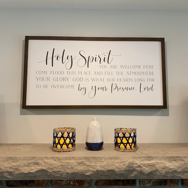 Holy Spirit You Are Welcome Here Sign | Scripture Signs | Living Room ...
