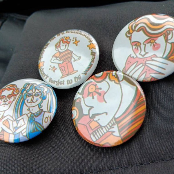 4 Pack Retro Style Jerma Button Pins ( 37 Mm ) - Etsy