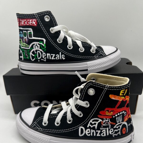 Hand Painted Monster Truck Vans Monster Truck Shoes Vans Grave Digger ...
