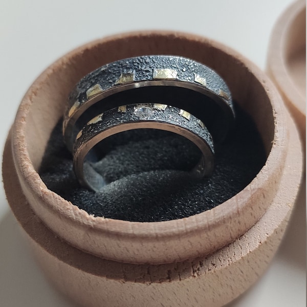 Wedding Ring Set: Rustic Wedding Bands, Matching Wedding Bands, Wedding ...